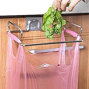 *m·kvfa* Metal Hanging Garbage Bags Rack Kitchen Wash Cloth Towel Storage Shelf Wall Hanging Cupboard Cabinet Stand Organizer Shelf for Toilet Bathroom Living Room