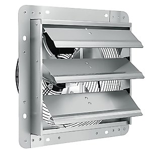 VEVOR 12'' Shutter Exhaust Fan, High-speed 1000 CFM, Aluminum Wall Mount Attic Fan with AC-motor, Ventilation and Cooling for Greenhouses, Garages, Sheds, Shops, FCC