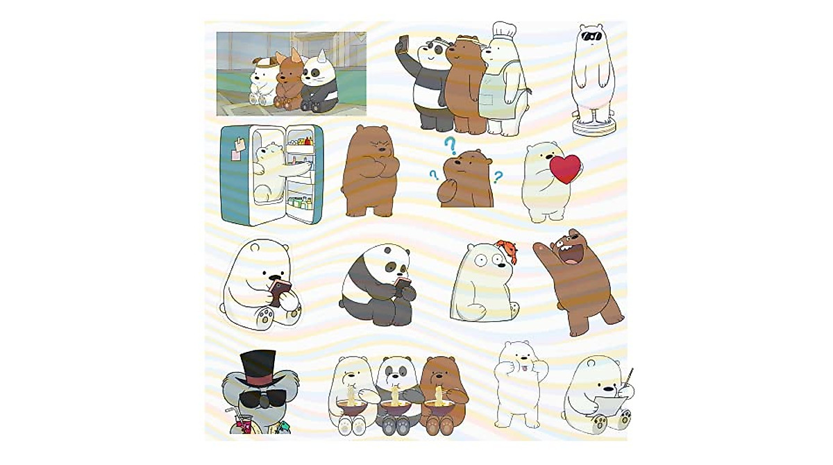 We Bare Bears Stickers Pack – Durable & Fun for Laptops & Gear