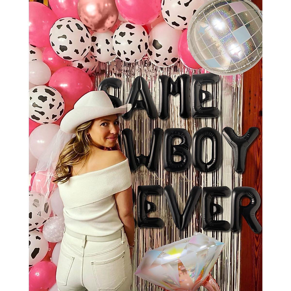 JeVenis Same Cowboy Forever Balloons Same Cowboy Forever Bachelorette Decoration Western Bachelorette Party Decorations Cowgirl Nashville Bridal Shower Supplies