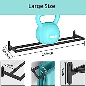 Taaji Double Towel Bar, 24 Inch Bath Towel Rack for Bathroom Towel Rod, Stainless Steel Double Towel Holder Long Bar, Bathroom Hand Towel Hanger Wall Mounted, Matte Black