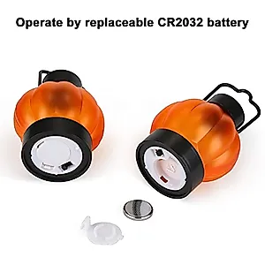 IMAGE Flickering Pumpkin Lantern Tea Lights 12 Pack Flickering LED Pumpkin Lights with Battery Operated Flameless Pumpkin Tealight Candles for Halloween, Christmas, Thanksgiving and Theme Parties