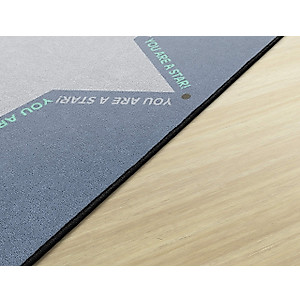 Flagship Carpets You are a Star Kid's Floor Seating Square Rug for Home or School Area Rug for Social Distance Learning, Children's Activity Room Carpet for Reading and Playing, 30" x 30", Gray/Teal