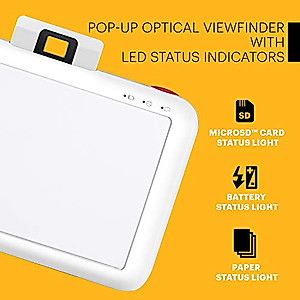 Kodak Step Instant Camera with 10MP Image Sensor, Zink Zero Ink Technology (White) Bundle: Photo Album, Case, 20 Pack Zink Paper, Markers, Stickers.