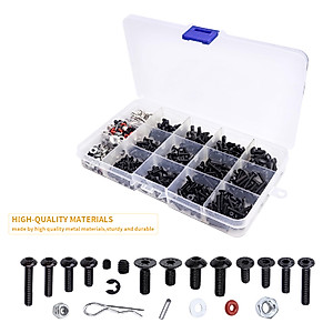 HobbyPark RC Car Screws Kit 530pcs & Tools Screw Driver Set 1/4 inch Hex Handle 1.27/1.5/2.0/2.5mm Hex Nut Driver 7mm Phillips Bit