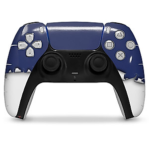 WraptorSkinz Skin Wrap compatible with Sony PS5 DualSense Controller Ripped Colors Blue White (CONTROLLER NOT INCLUDED)