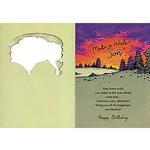 Designer Greetings Camper, Tent, Table, Fire and Canoe Die Cut Window Tri Fold Birthday Card for Son