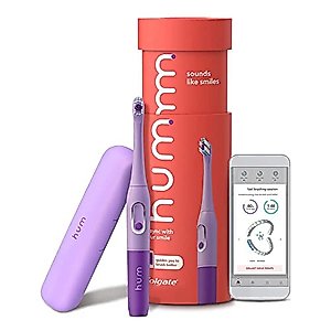 Colgate hum Smart Battery Toothbrush Kit, Sonic Toothbrush with Travel Case, Purple
