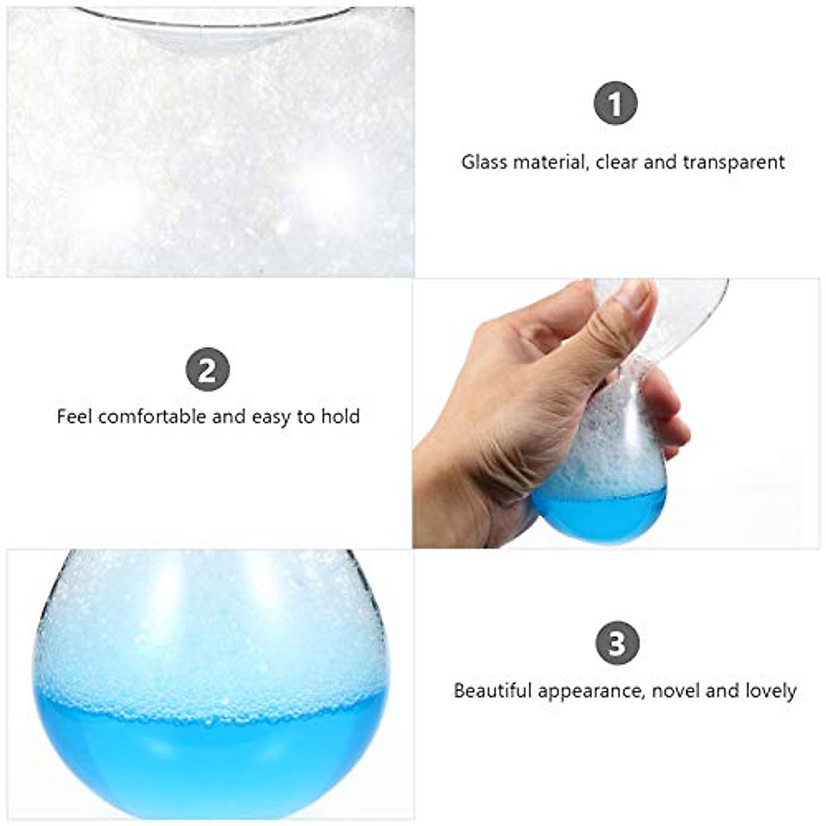 cabilock Glass Hourglass Timer Liquid Hourglass Liquid Motion Timer Hourglass Bubble Singing Hourglass Home Decorations Birthday Gifts (Blue)