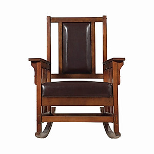 Coaster Home Furnishings CO- Rocking Chair, Tobacco & Dark Brown (600058)