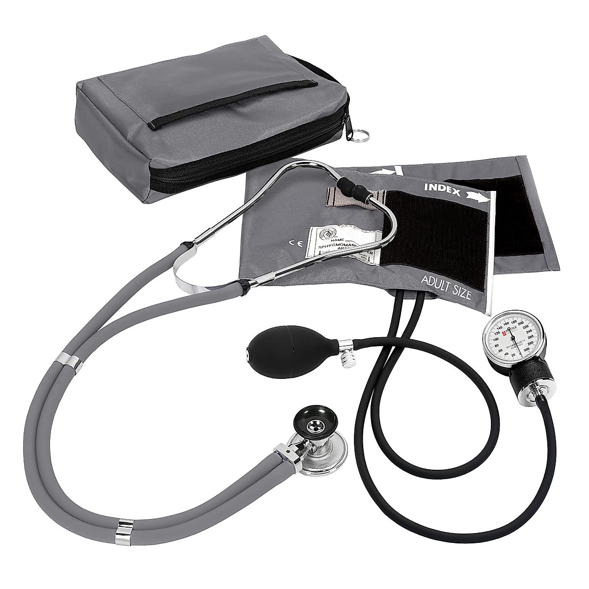 Prestige Medical Aneroid Sphygmomanometer/Sprague-Rappaport Kit, Pewter Grey