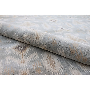 Wallard Design Marchesa Gray Traditional Oriental Style Handmade 100% Wool Rugs & Carpets (9x12)