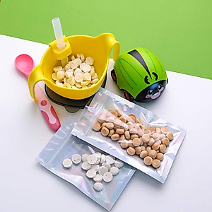 100 Pieces Resealable Smell Proof Bags Foil Pouch Bag Flat Ziplock Bag for Party Favor Food Storage (Holographic Color, 8 x 10 Inch)