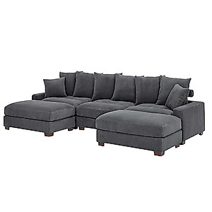 Oadeer Home Modular Sectional, Dark Gray