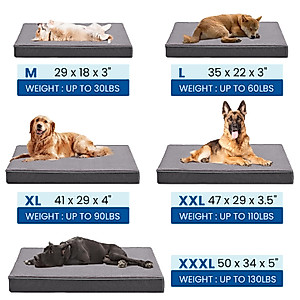 URGVANZ PET Cooling Dog Beds for Large Dogs, Orthopedic Memory Foam Dog Bed, Large Pet Beds with Washable Cover, Ideal for Arthritic Dogs Up to 65Lbs