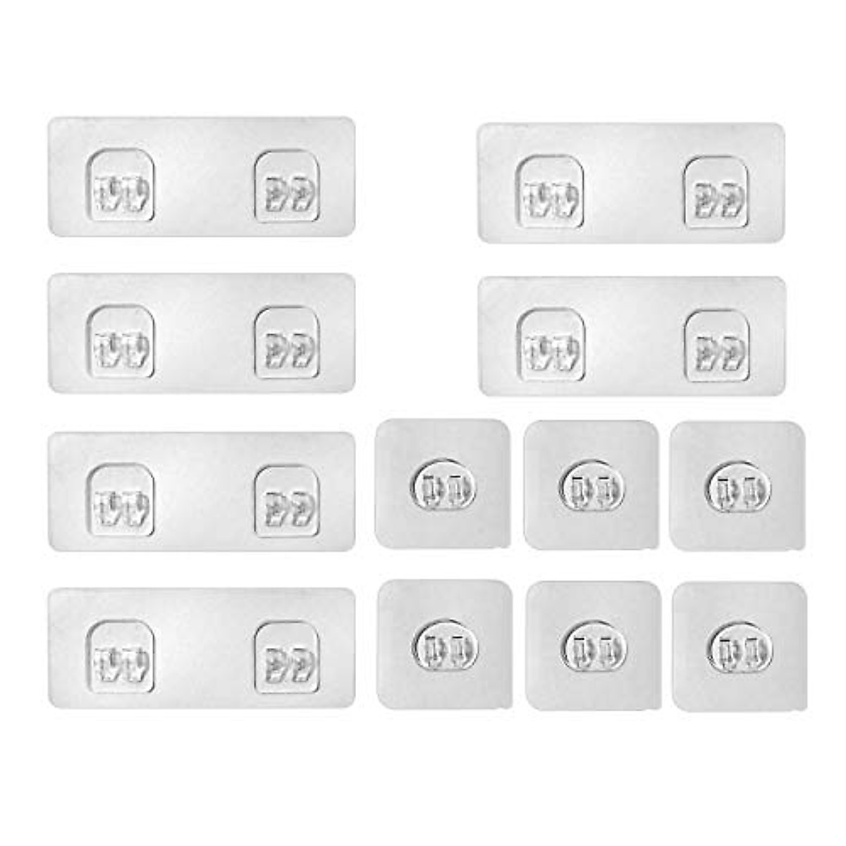 Chris.W 12 Pack Clear Adhesive Suction Sticker for No Drilling Bathroom Shower Shelf Accessories, Super Strong Adhesive Wall Sticker for Corner Shower Caddy and More