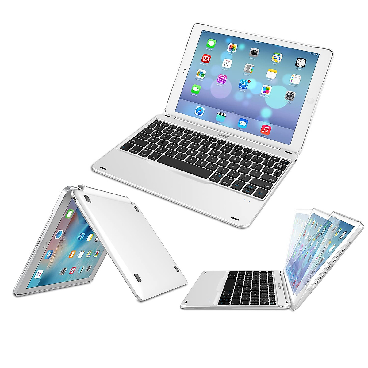 Arteck iPad 9.7-inch (iPad 6, 2018 / iPad 5, 2017) Keyboard, Ultra-Thin Bluetooth Keyboard with Folio Full Protection Case for Apple iPad 9.7 iPad 6, 5 and iPad Air 1 with 130 Degree Swivel Rotating
