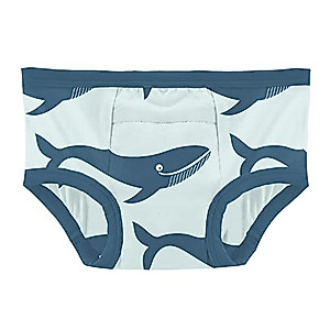KicKee Pants Training Pants Underwear Set, Soft Printed Underwear for Potty Training, Set of 2, Boy and Girl (Nautical Stripe & Fresh Air Blue Whales - 3T-4T)