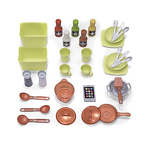 Step2 Modern Metro Kitchen Set for Kids, Indoor/Outdoor Play Kitchen Set, Interactive Play with Lights and Sounds, Toddlers 2+ Years Old, Realistic 33 Piece Kitchen Toy Accessories, Easy Assembly