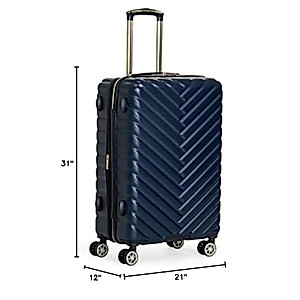 Kenneth Cole REACTION Madison Square Lightweight Hardside Chevron Expandable Spinner Luggage, Navy, 2-Piece Set (20" & 28")