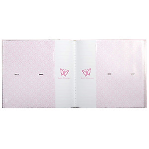 C.R. Gibson Pink Photo Album Baby Book for Girls, 10.4 x 9.7 x 1.9 inches, 80 Pages