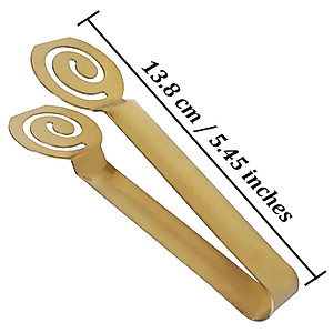 Ousyaah 4 Piece Tea Bag Squeezer, Stainless Steel Round Tea Bag Squeezer Tongs, Tea Filter Coffee Bag Clamp Tea Strainer Grip Holder Lemon Slice Clip, Mini Ice Tongs Sugar Tongs Tea Bag Spoon