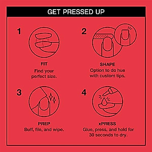 OPI xPRESS/ON Press On Nails, Up to 14 Days of Wear, Gel-Like Salon Manicure, Vegan, Sustainable Packaging, With Nail Glue, Short Red Nails, Cajun Shrimp