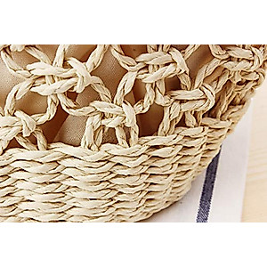Straw Beach Bag Summer Woven Tote Bag Rattan Handbag Hobo Bohemian Vacation Bags Waterproof Sandproof (Brown)