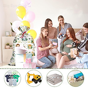 Large Baby Shower Bags Safari Jungle Animals Gift Bags Plastic Present Bag Gift Wrap Baby Shower Gender Reveal Party Birthday Party Favors Supplies with Ropes 36 * 48 Inch