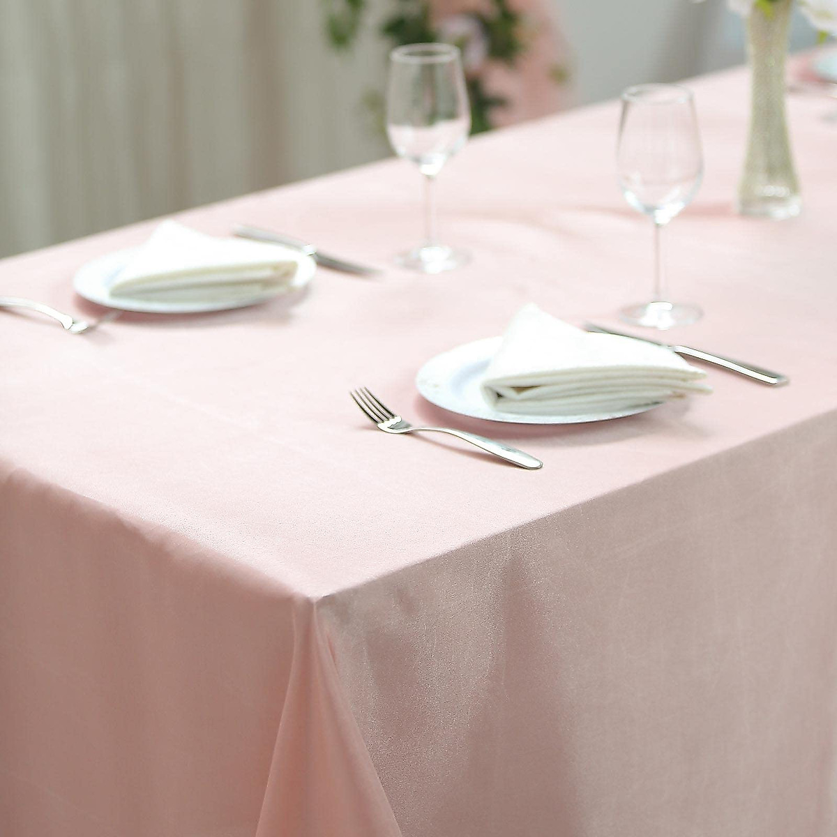 Tableclothsfactory 90x132 Rectangle Dusty Rose Wholesale Satin Tablecloth Banquet Linen Wedding Party Restaurant Tablecloth