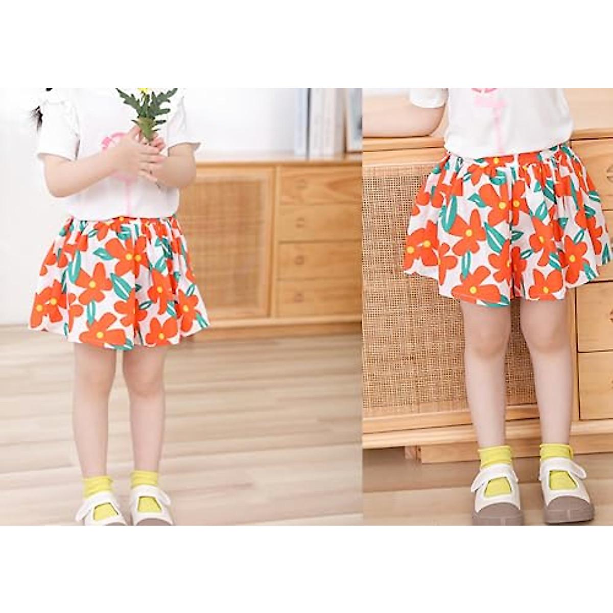 Deerhobbes Design your own Girls' Short Sets - Trendy and Comfortable Summer Outfits for Girls Fashionable Clothing Sets 4pc (red, 7-8 years gold)