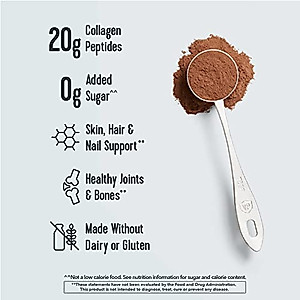 Vital Proteins Chocolate Collagen Powder Supplement (Type I, III) for Skin Hair Nail Joint - Hydrolyzed Collagen - Dairy and Gluten Free - 27g per Serving - Chocolate Flavor, 26.8 oz Canister