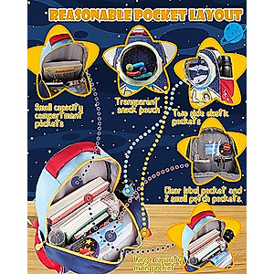 LSSAGOON Astronaut Kids Backpack for Toddler Girls, Cute Bookbag for 6~12 Year Olds for School, Birthday, Xmas Gifts, Bag for Elementary School