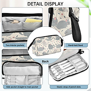 IHCVHQX Cute Chinchillas Flowers Pencil Case Large Capacity Pencil Pouch Pen Bag Office Stationery Organizer Pencil Bag for Teens Girls Boys Adults Student