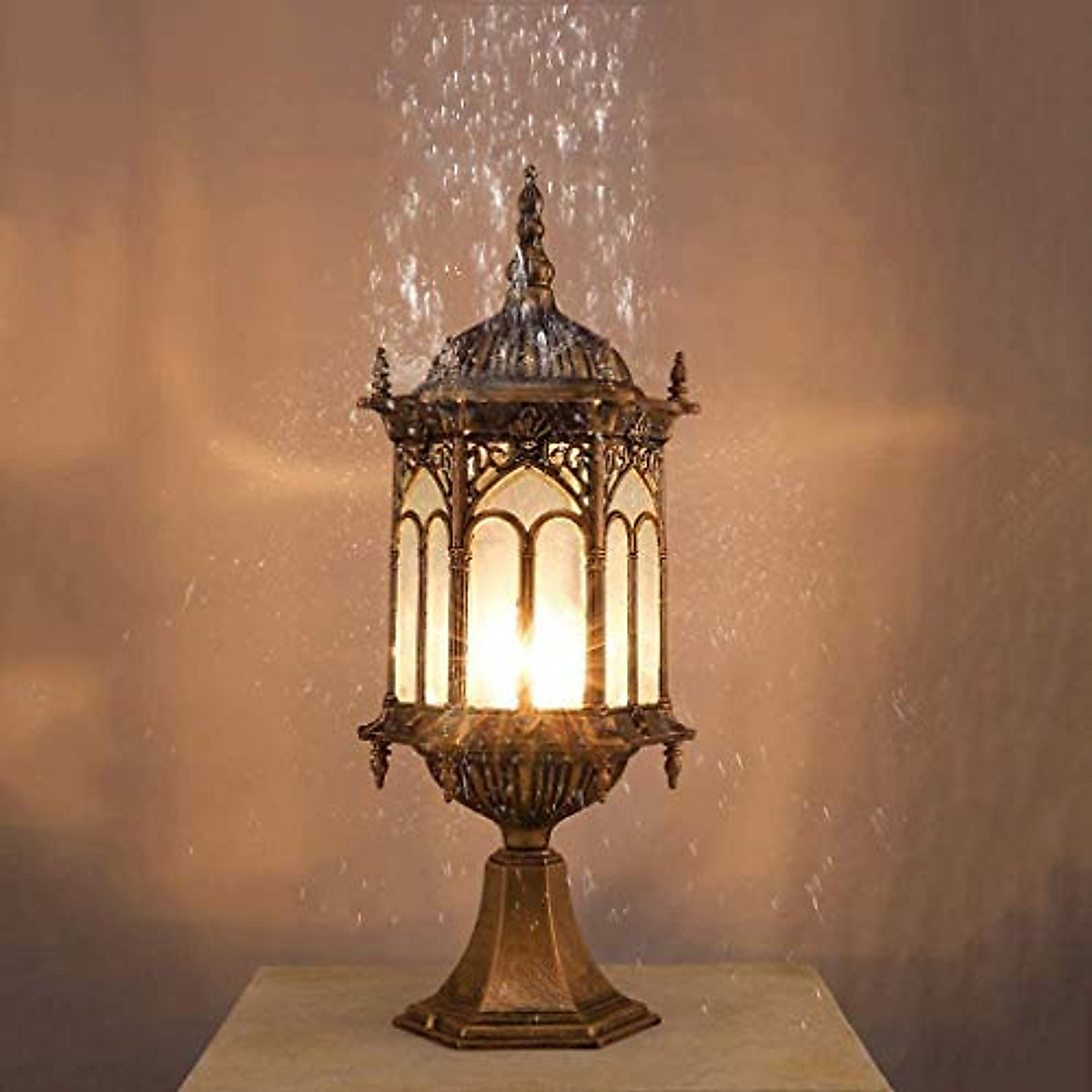 WYBFZTT-188 E27 Retro Industrial Column Lamp, Outdoor Landscape Post Lamp Gate Waterproof Courtyard Lamp, Pillar Caplights Home Garden Courtyard Column Headlight