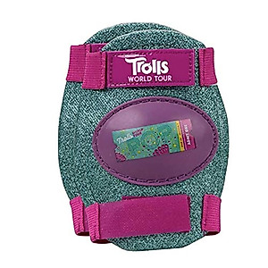 PlayWheels Trolls World Tour Kids Glitter Roller Skates with Knee Pads