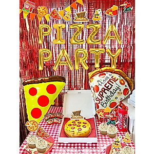 17 PCS Pizza Party Decoration Pizza Party Favors Pizza Party Supplies Pizza Party Birthday Decoration Pizza Balloon Slice Pizza Kids Party Balloons