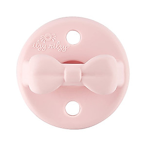 Itzy Ritzy Silicone Orthodontic Pacifiers - Sweetie Soother Pacifiers with Collapsible Handle & Two Air Holes for Added Safety, Baby Pacifiers for Ages 6-18 Months (Ballet Slipper & Primrose)