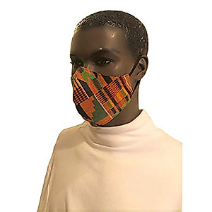 African Kente Print Fabric (6 Yards) Kente African Print Ankara Fabric for Head Wraps, Choir Stoles, African Dance Uniforms for Men Women Kids, Home Decor, Craft Project, Clothes, Kente mask face cover