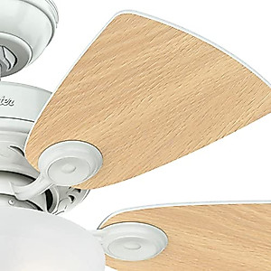 Hunter Fan Company, 52089, 34 inch Watson Snow White Ceiling Fan with LED Light Kit and Pull Chain