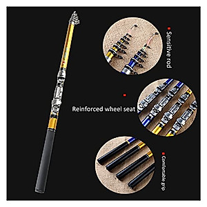 XINNUO Portable Sea Fishing Rod Pole Carbon Fiber Rock Fishing Pole 1.5/1.8/2.1/2.4/2.7/3m Telescopic Travel Fishing Rod Mini Fish Tackle Accessories Tools (Size : 3.0m)