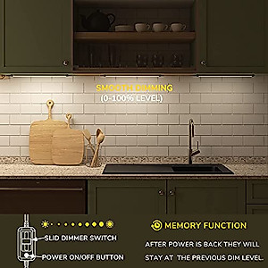 GETINLIGHT 12-inch Plug-in LED Under Counter Lights for Kitchen, Day Light 5000K, Pack of 6, IN-0110-26-SN-5K