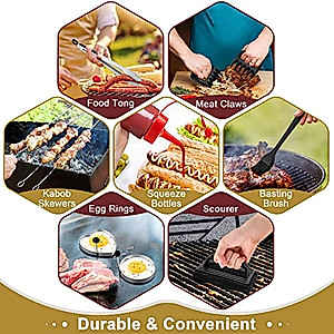 30Pcs Griddle Accessories Kit, Joyfair Flattop Grill Spatulas Set with Melting Dome for Outdoor Camping BBQ, Include Stainless Steel Turner/Scraper/Meat Tenderizer/Carry Bag, Dishwasher Safe