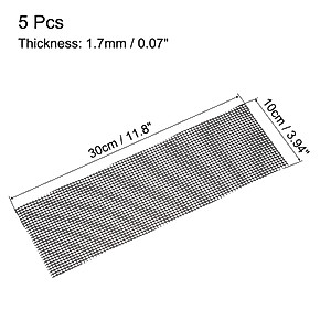 MECCANIXITY 5 Pcs Flower Pot Hole Mesh Pad 11.8x3.9" Invisible Rigid Plastic Bottom Grid Drainage Screens Prevent Soil Loss for Plant Containers, Bonsai (Black)