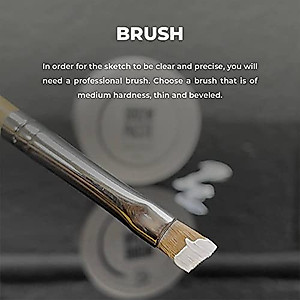 Brow Mapping Kit with White Brow Paste [Large 15g Bottle] White Brow Mapping String [30 m ] and 2 Eyebrow Brush Set for Microblading Supplies, PMU Supplies and Brow Brush Microblading Kit; Brow brush