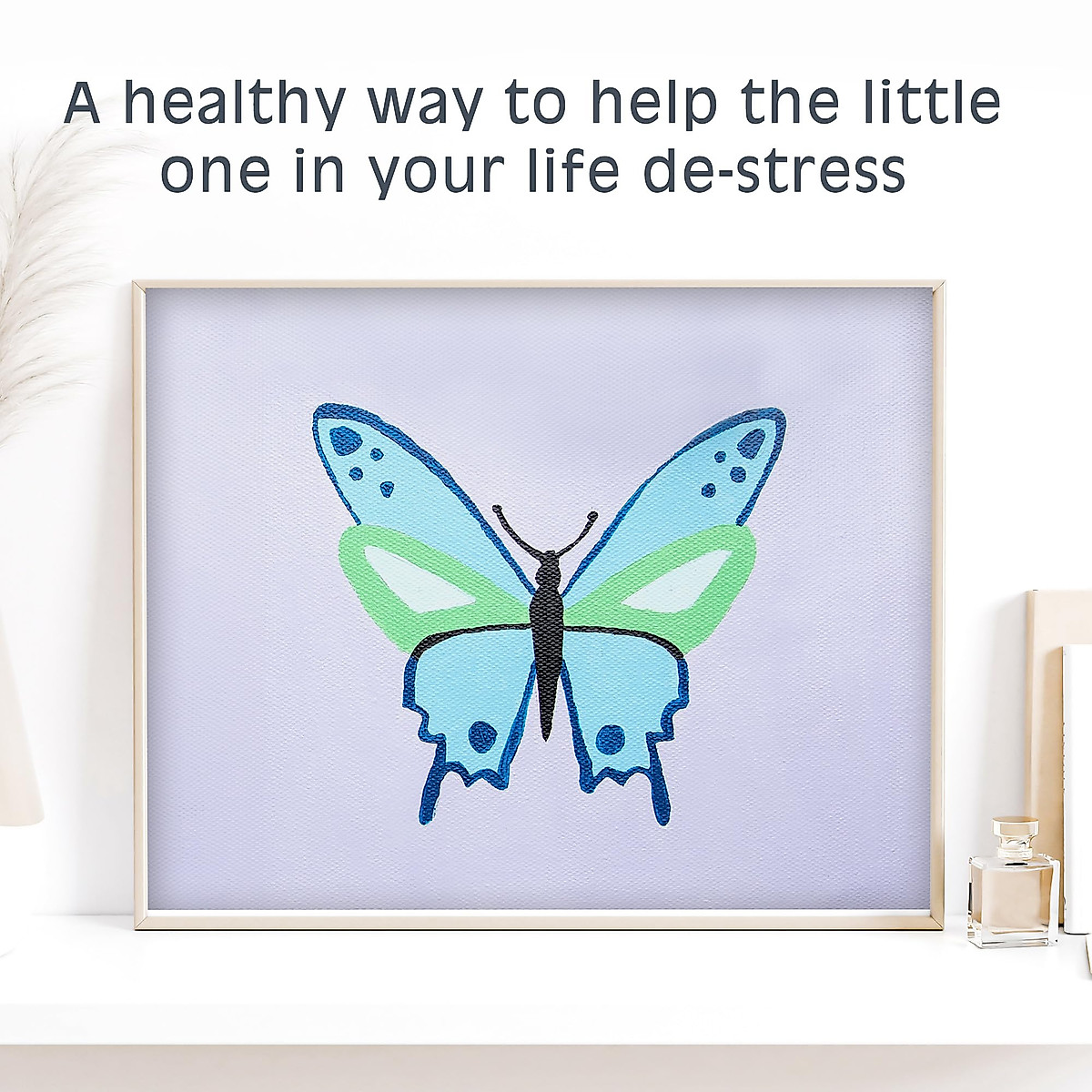 Pink Picasso Kits Paint by Number for Kids Ages 8-12 | DIY Beginner Kids Craft Kit Acrylic Paint Canvas Painting Art Kits & Wall Decor as Seen On Shark Tank | (Butterfly) 8x10-Paint Kit Set