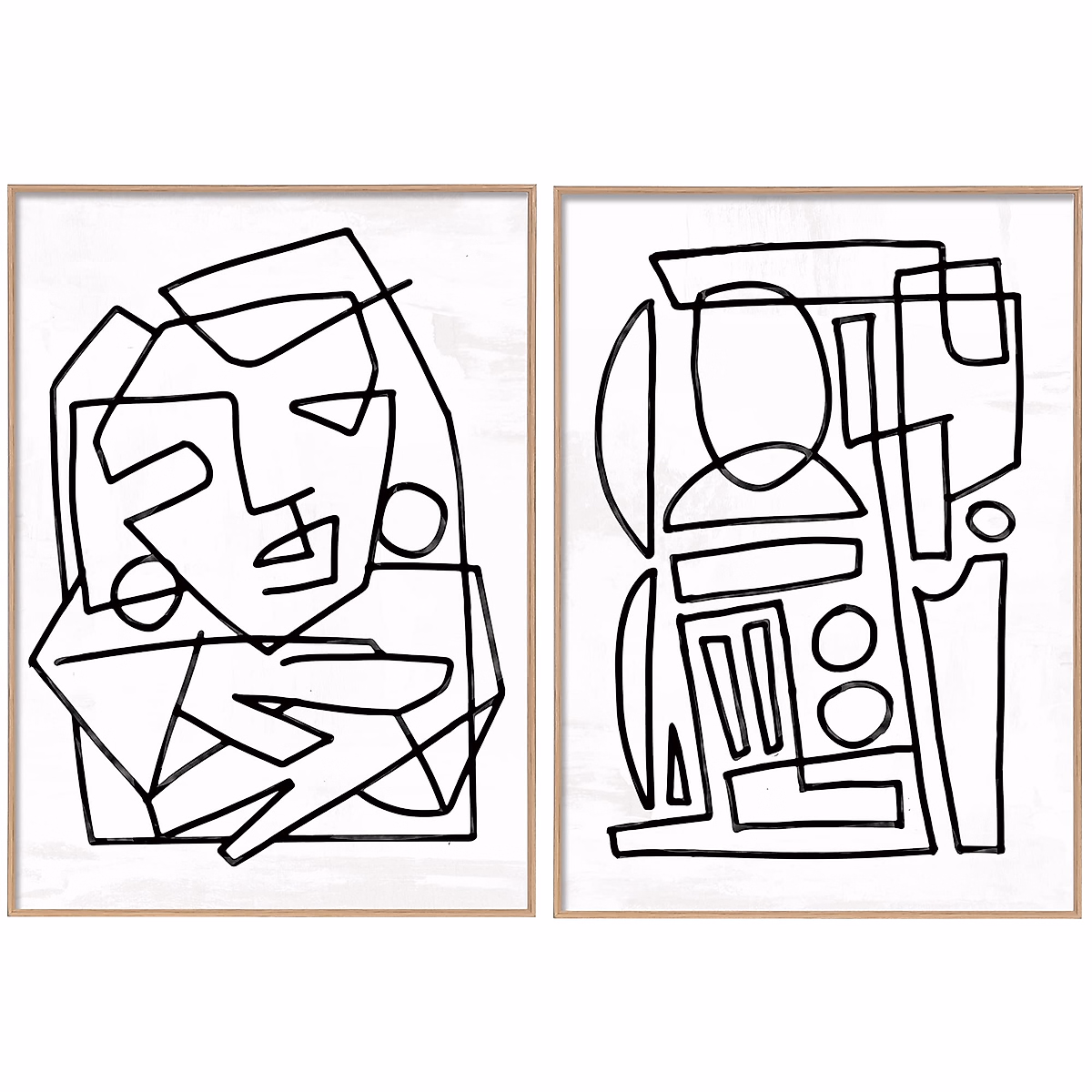 ArtbyHannah Framed Canvas Wall Art Set, Large Contemporary Abstract Wall Art, Framed Minimalist Wall Art for Modern Living Room bedroom office, 20"x28"x2