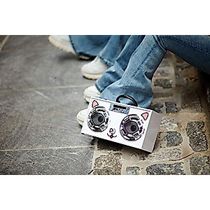 Wireless Express - Mini Boombox with LED Speakers – Retro Bluetooth Speaker w/Enhanced FM Radio - Perfect for Home and Outdoor (Retro)