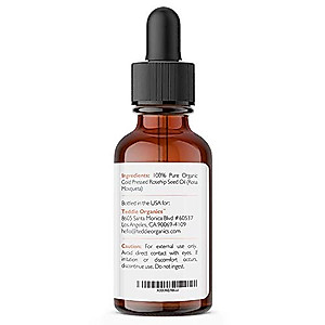 Teddie Organics Rosehip Seed Oil for Face, Hair and Skin 1oz, Pure Rose Hip Oil (Works as a Carrier and Facial Oil)
