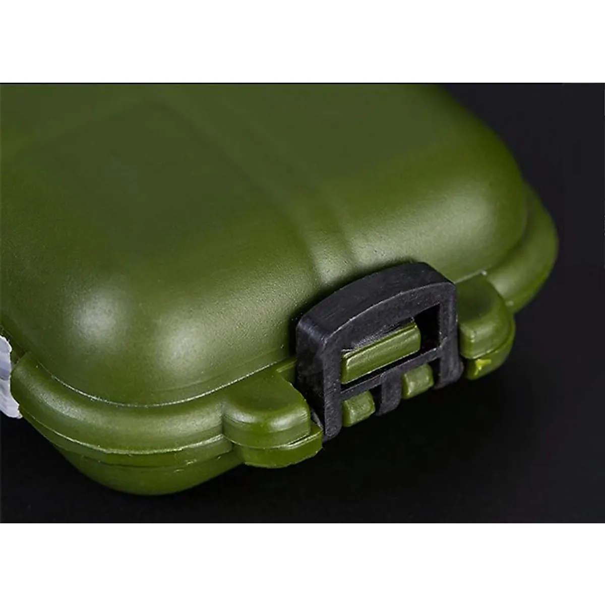 Toasis Small Fishing Tackle Box Hooks Swivels Sinkers Float Stops Storage Container (Olive-4pcs)